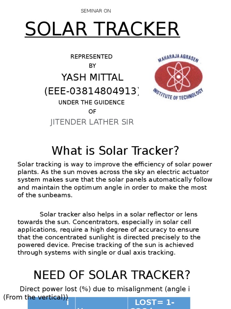 Solar Tracker | PDF | Photovoltaics | Equipment