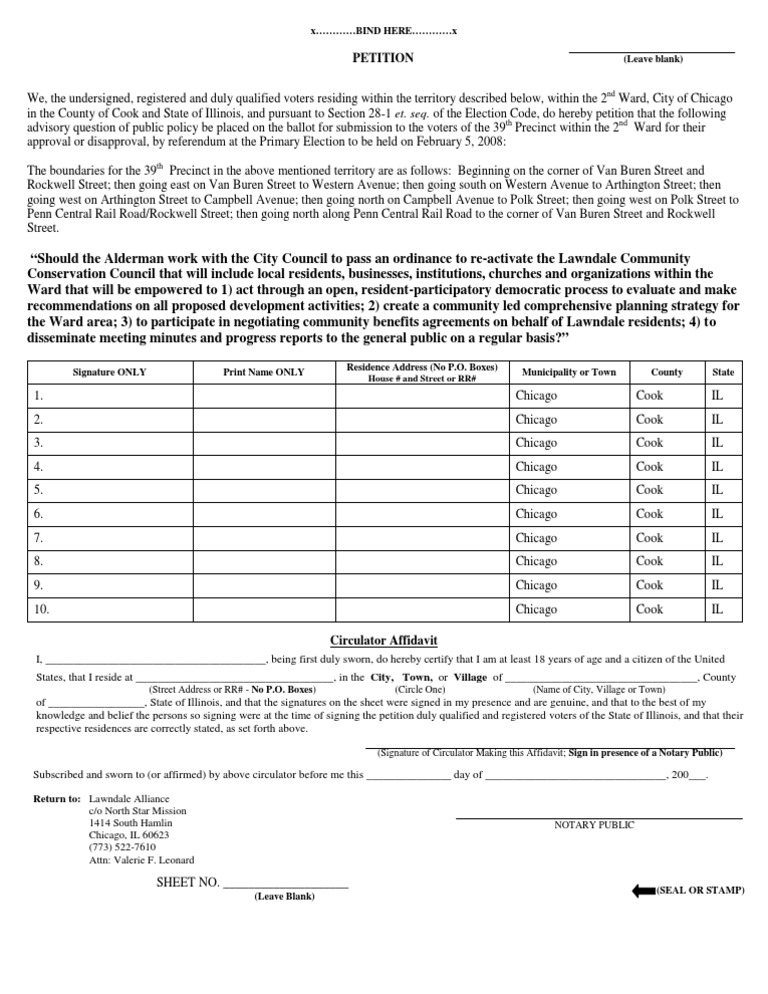 Petition CCC 2nd Ward 39th Precinct Final | PDF | Notary Public | Elections