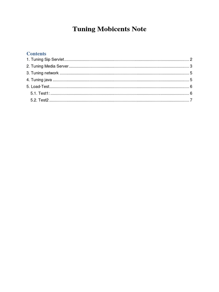 Tuning Mobicents Note PDF | PDF