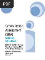 Social Studies School Based Assessment (Sba) Guideline | PDF | Survey ...