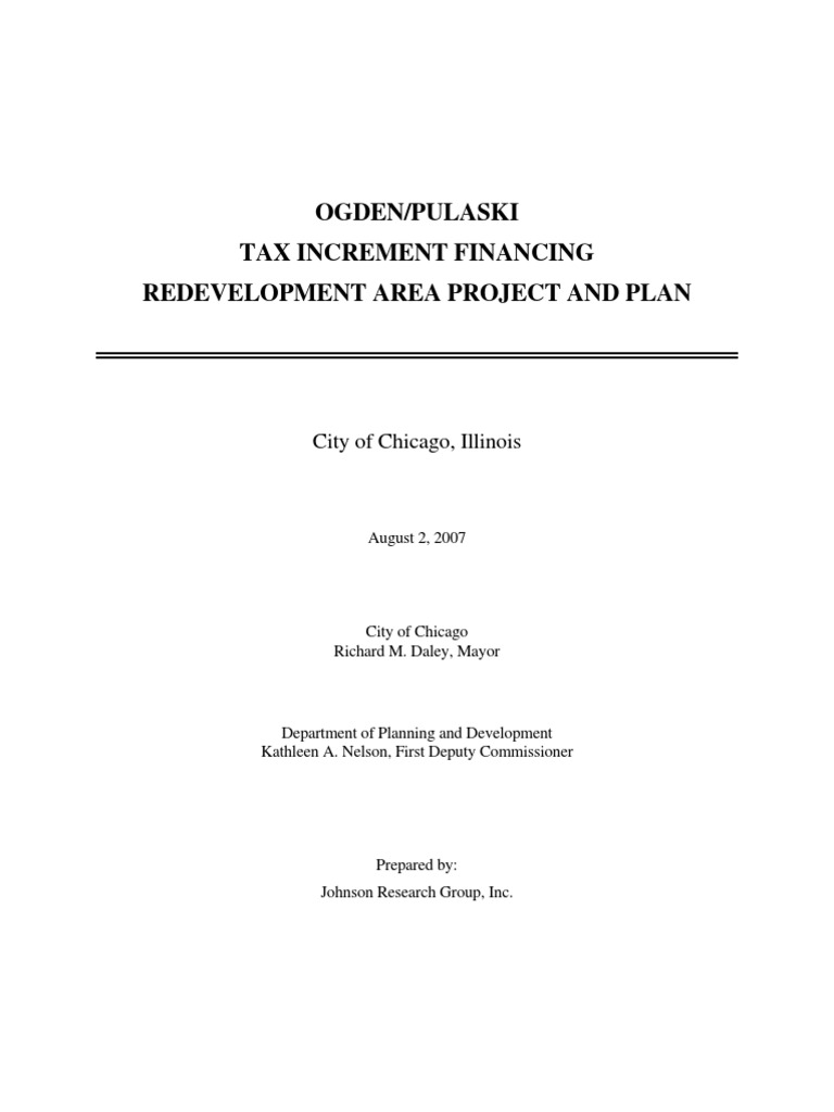Ogden/Pulaski Tax Increment Financing Redevelopment Area Project and ...