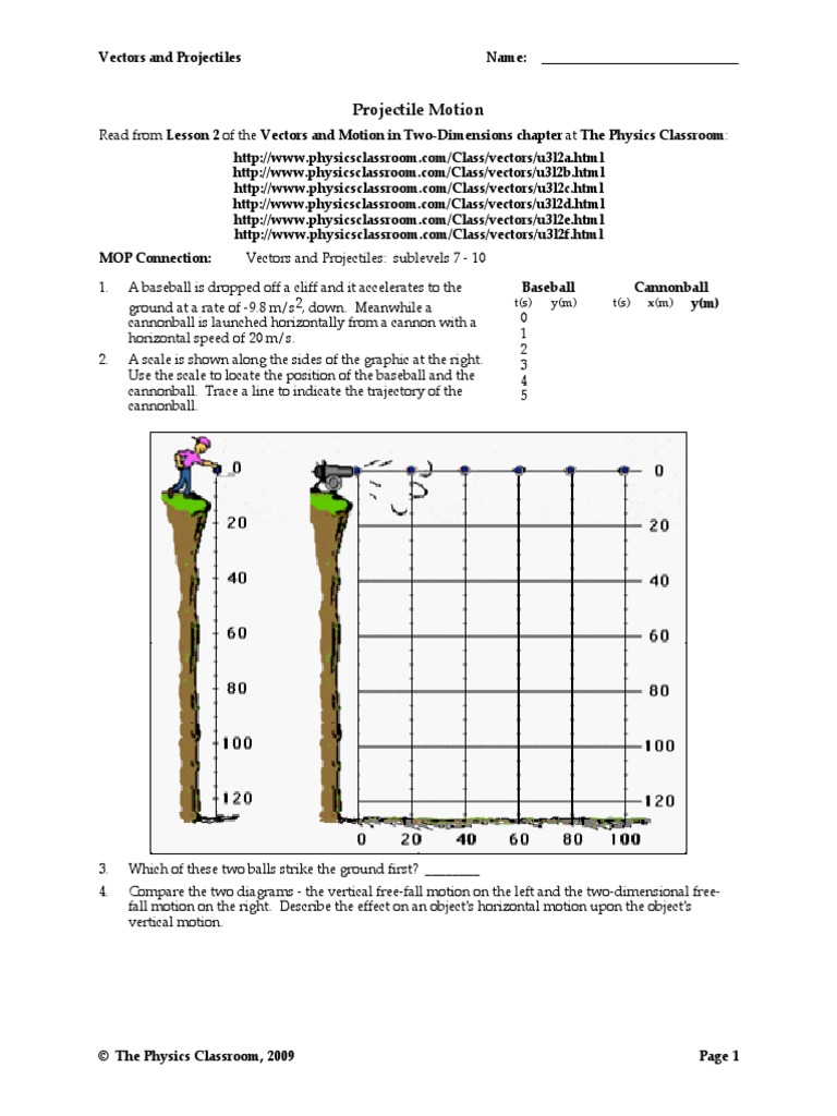 Projectile Motion | PDF | Force | Euclidean Vector