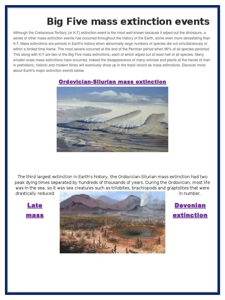 Big Five Mass Extinction Events | PDF