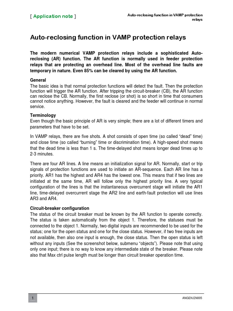 Auto Reclosing | Download Free PDF | Relay | Electrical Components
