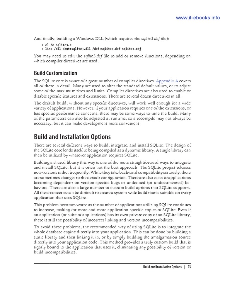 Build Customization Using SQLite | PDF