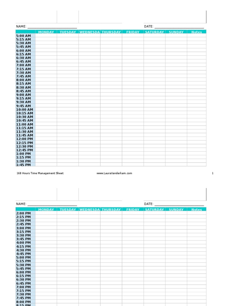 168-Hour Timesheet Template | PDF | Career & Growth | Computers
