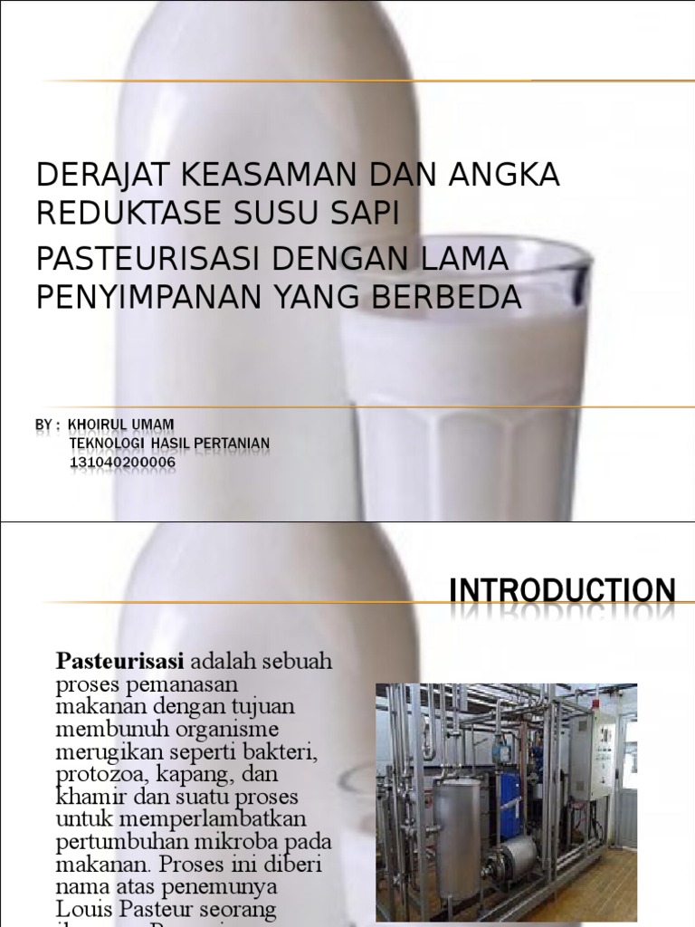 Pasteurisasi Susu | PDF