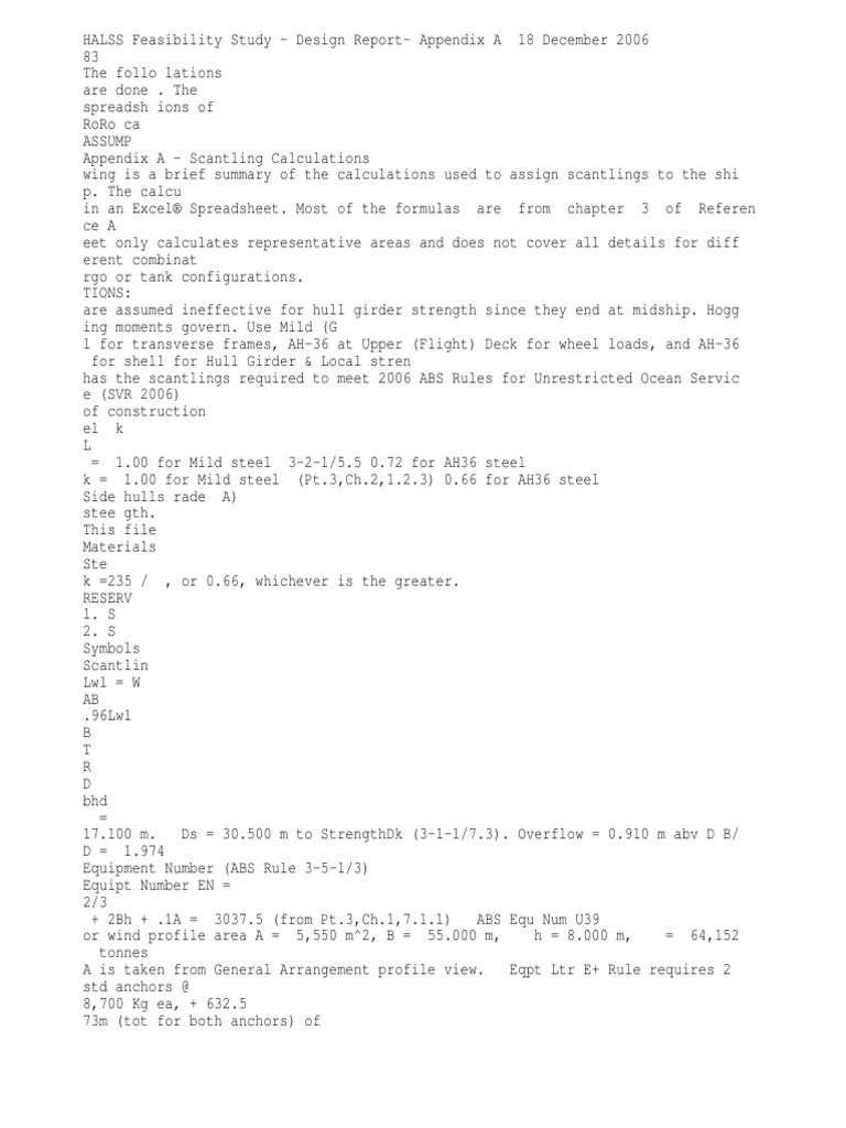 Scantling Calculations | PDF | Propeller | Hull (Watercraft)