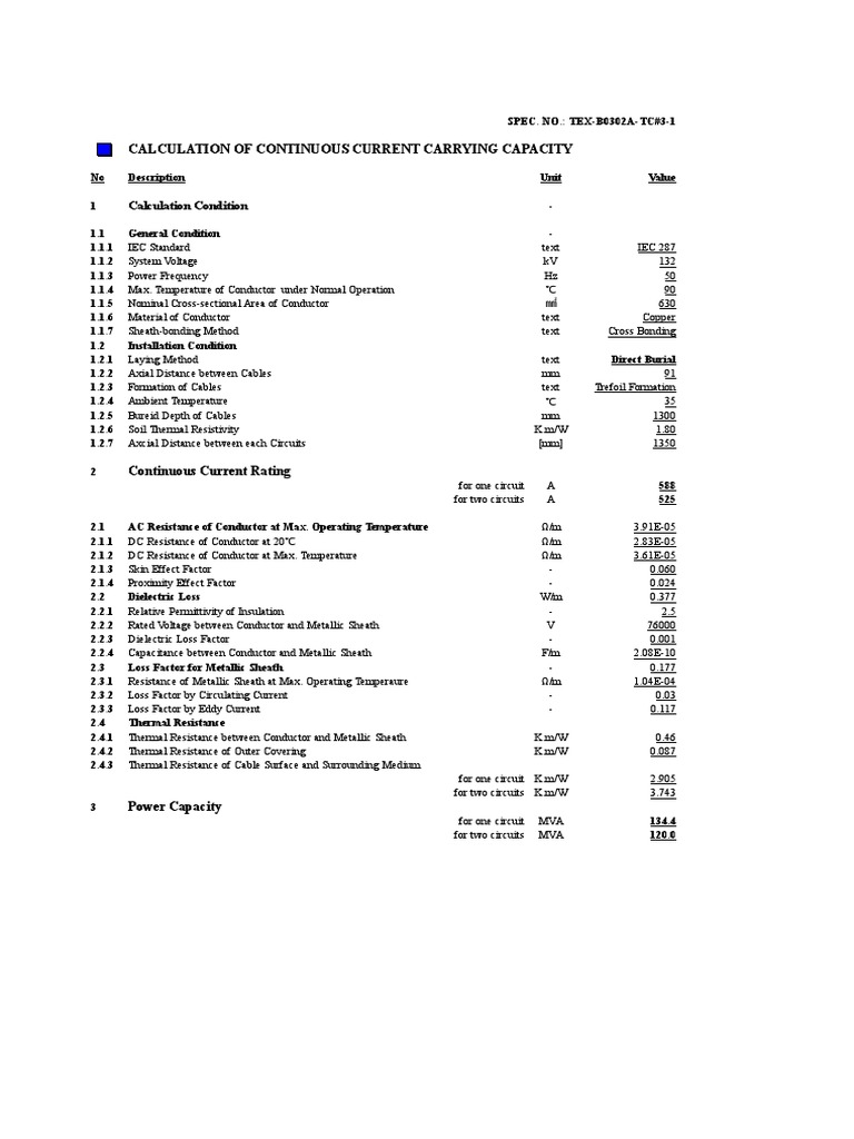 Calculation of Continuous Current Carrying Capacity and Short Circuit ... Calculation of Continuous Current Carrying Capacity and Short Circuit ...