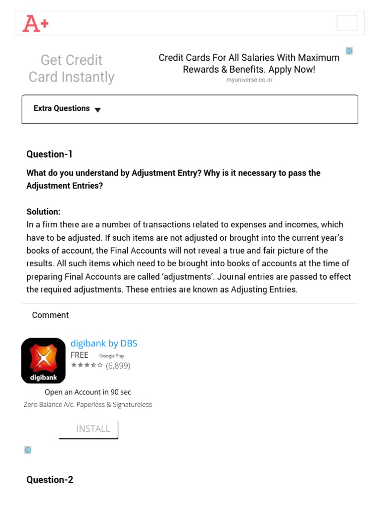 Class 11 Final Accounts Adjustments | PDF | Expense | Bad Debt
