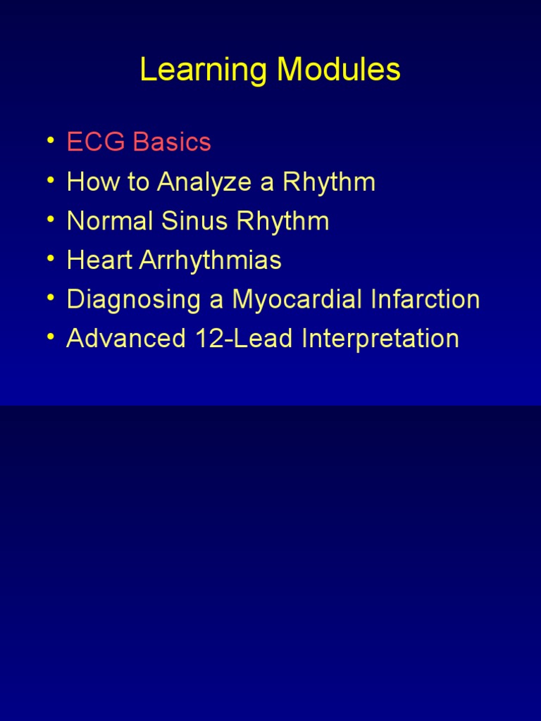 Learning Ecg Modules | PDF | Electrocardiography | Cardiac Arrhythmia