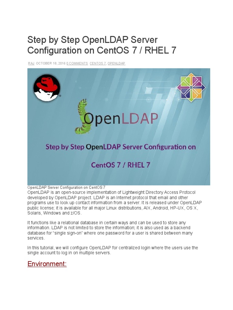 Step-by-Step Configuration of an OpenLDAP Server on CentOS 7 for Centralized User Authentication ...