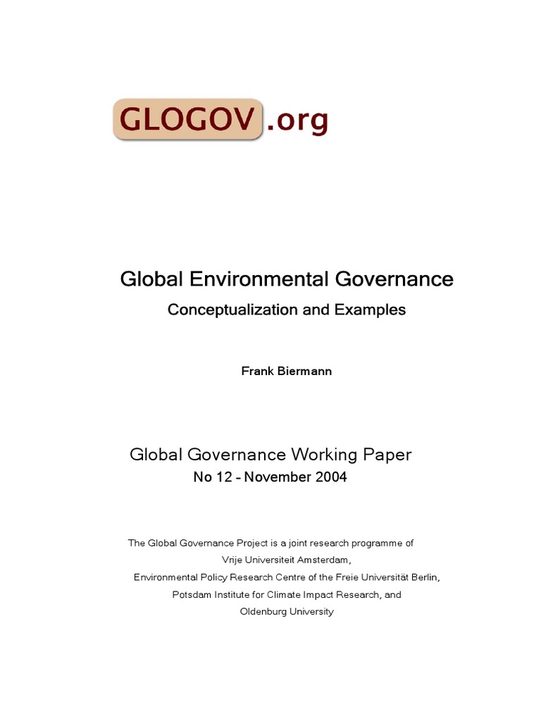 Global Environmental Governance Overview | PDF | Global Governance ...