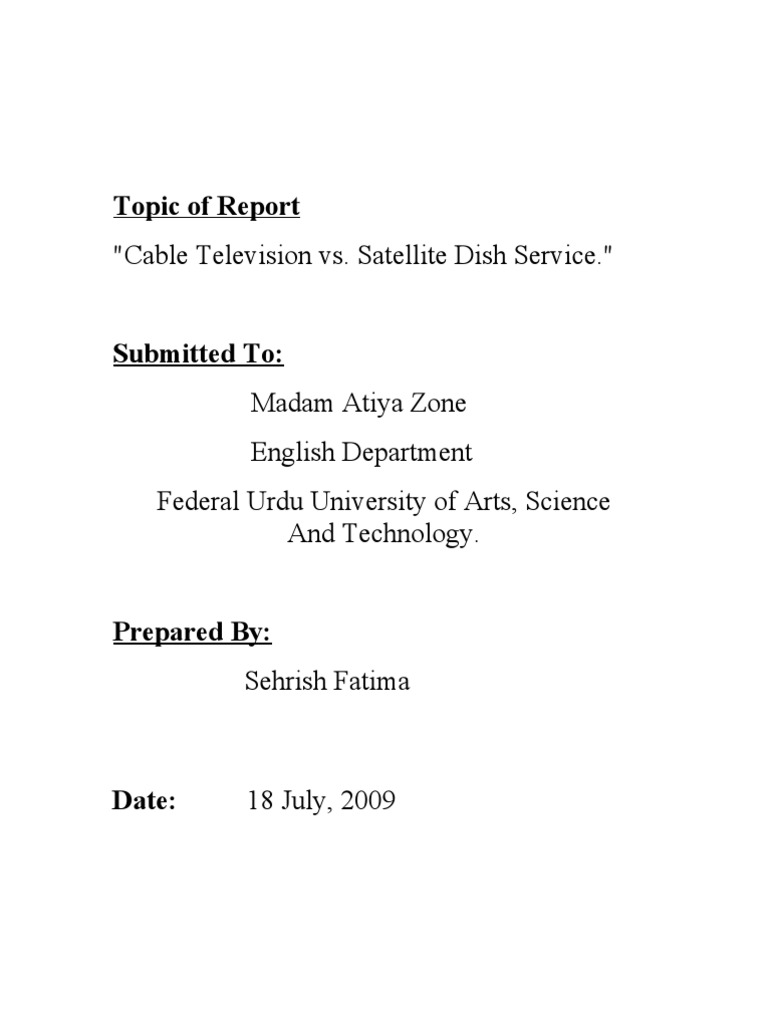Cable vs. Satellite TV Services Report | PDF | Satellite Television ...