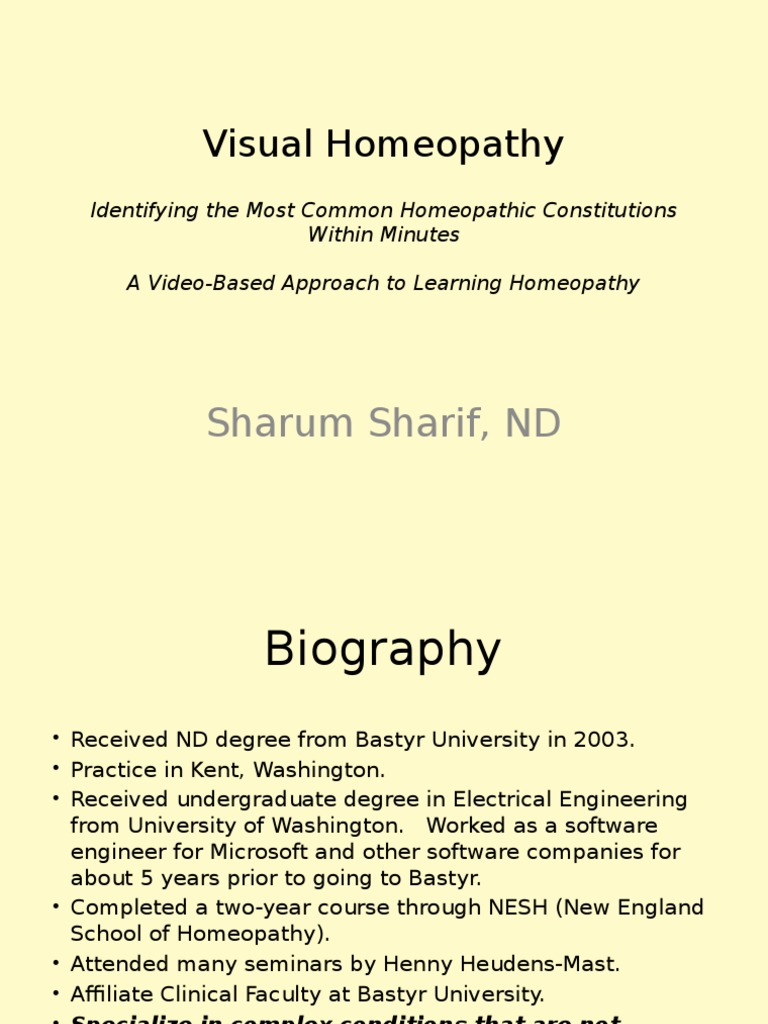 An Introduction to Visual Homeopathy: Identifying Common Constitutional ...