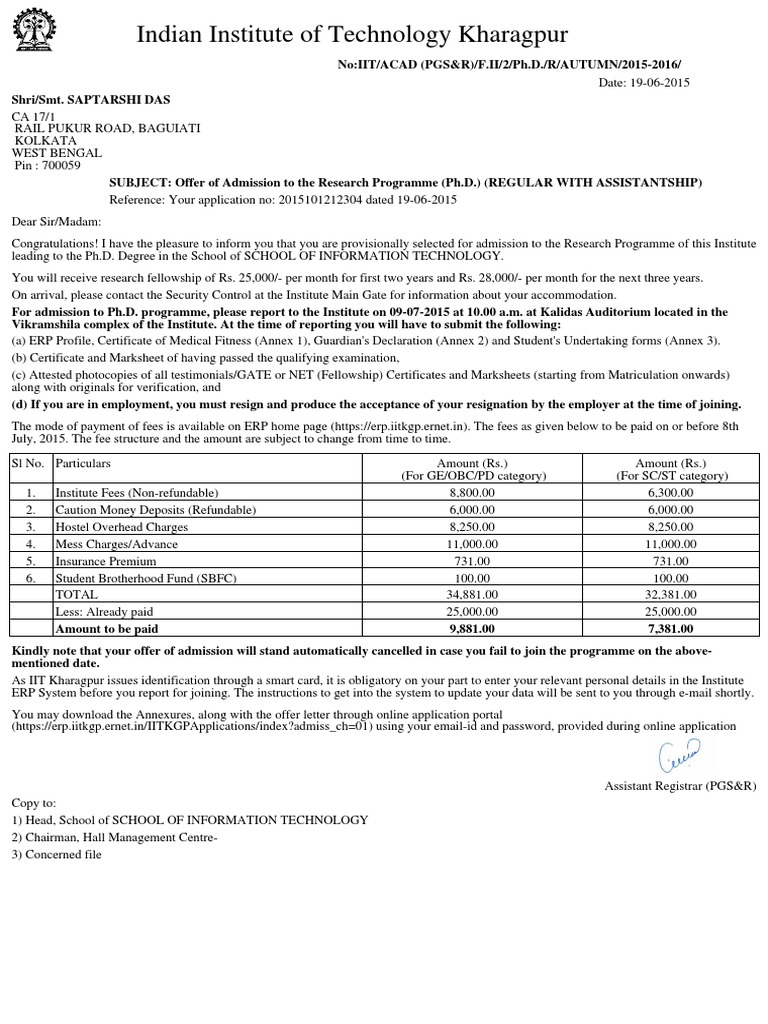 Final Offer Letter | Download Free PDF | Doctor Of Philosophy | Wellness