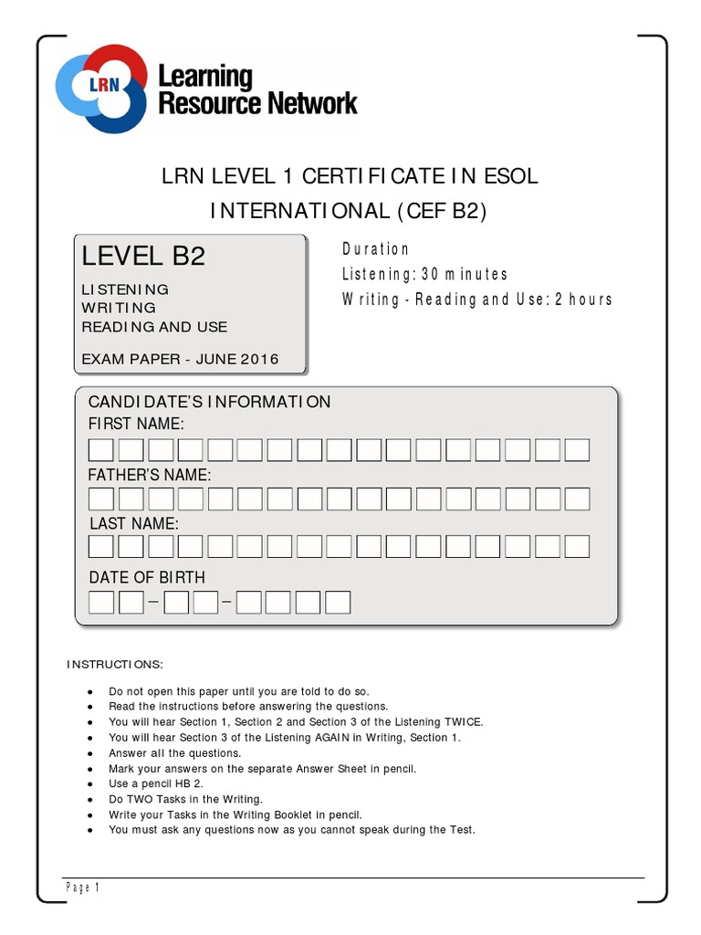 LRN Level B2 June 2016 Exam Paper With Speaking | PDF | Shopping Mall ...