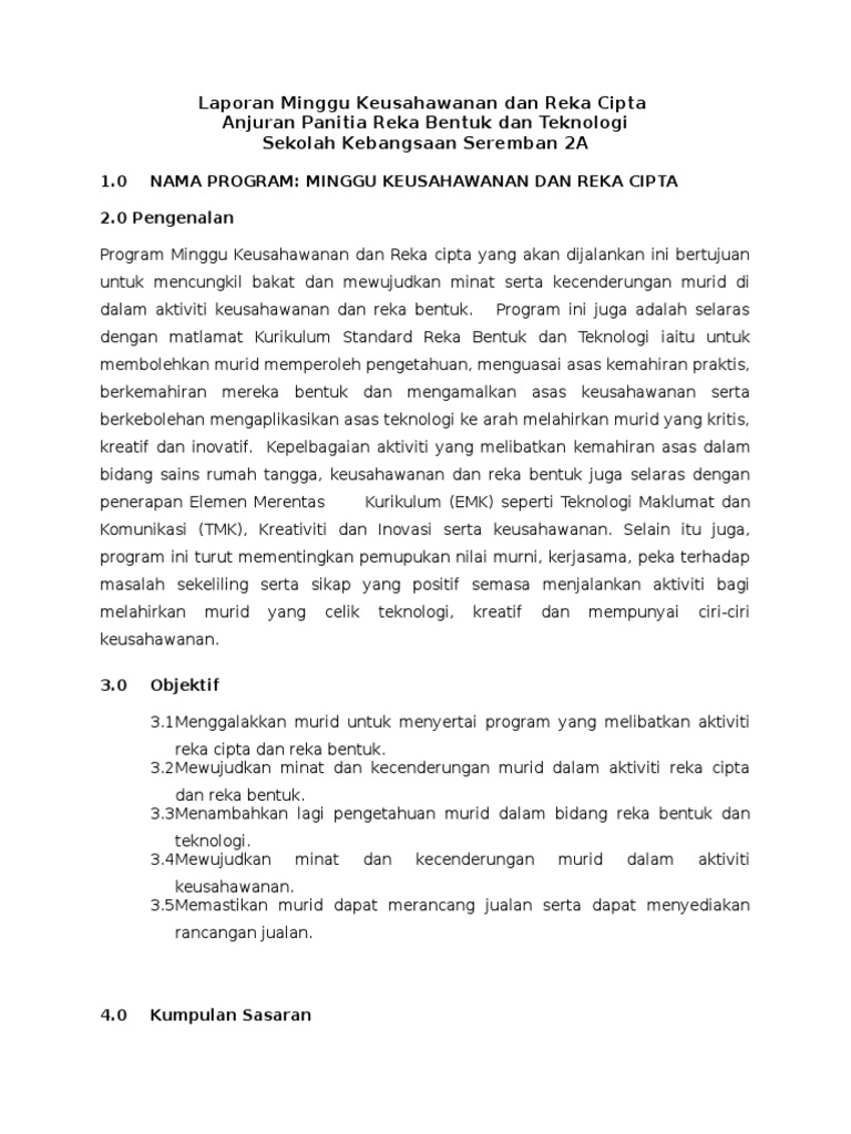 Laporan Minggu RBT 2016 | PDF