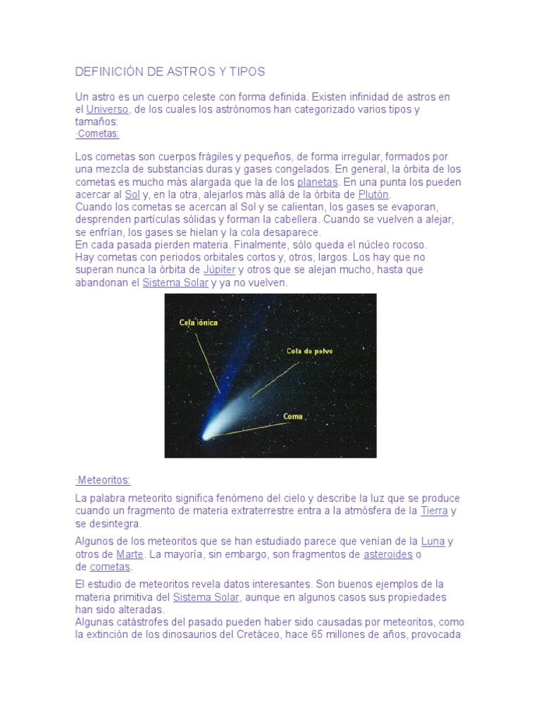Definición de Astros y Tipos | Descargar gratis PDF | Satélite natural ...