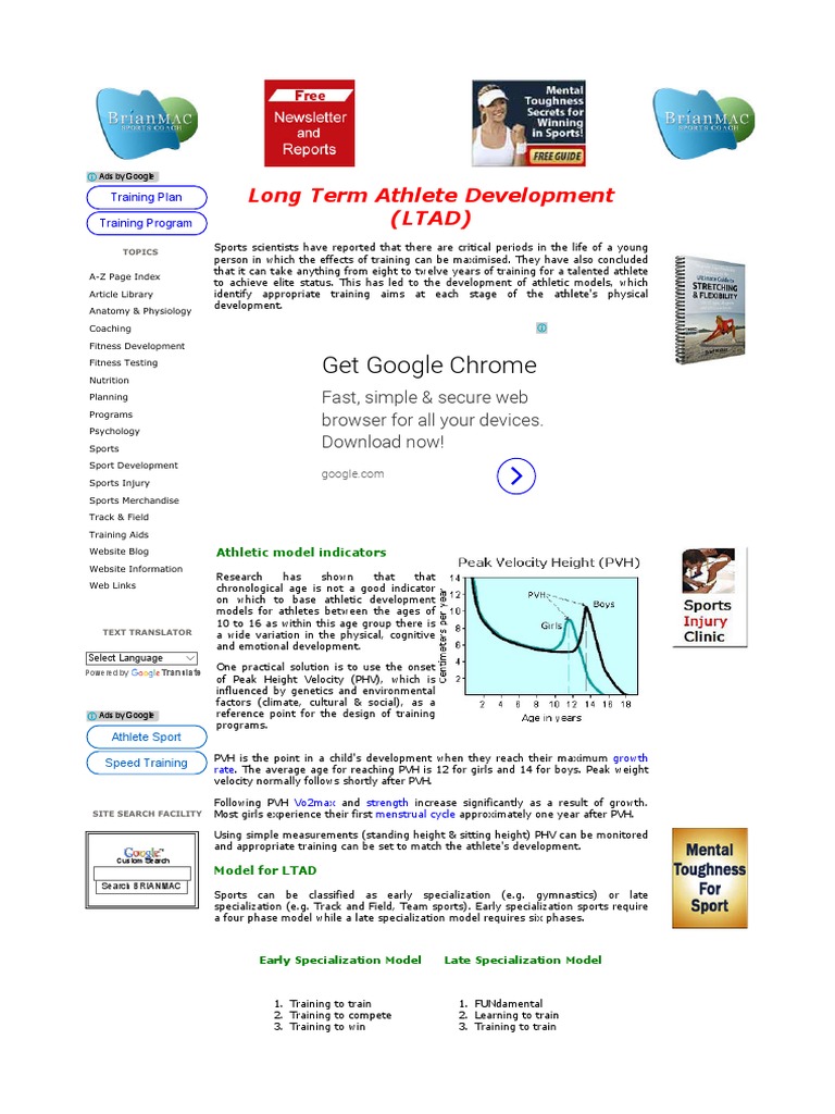 Long Term Athlete Development | PDF | Strength Training | Physical Fitness