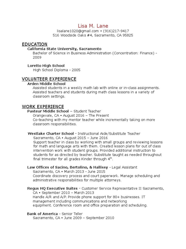 Lisa Lane - Resume No Refs | PDF