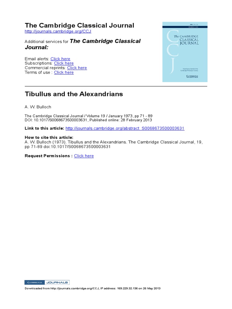 Tibullus and The Alexandrians PDF | PDF | Ovid | Poetry