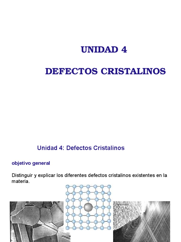 04 Imperfecciones e Los Materiales Defectos Lineales y Superficiales ...