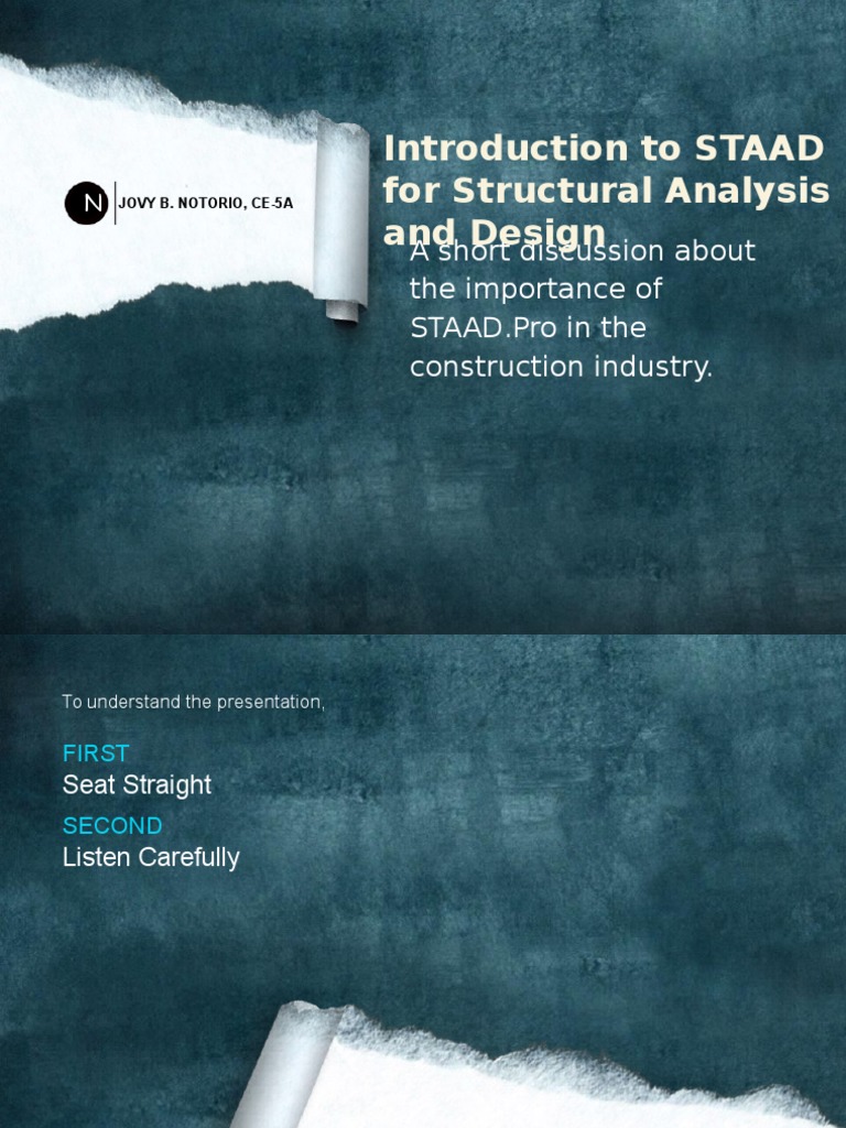 Introduction To STAAD For Structural Analysis and Design | PDF