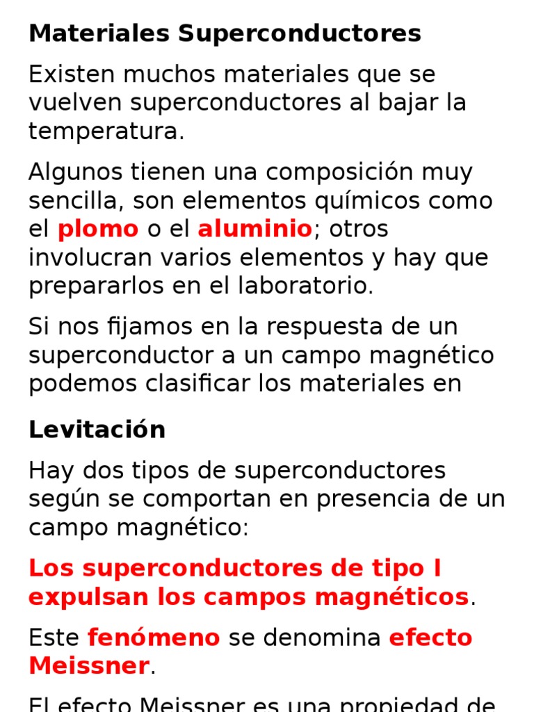 Presentacion (Superconductores) | PDF | Superconductividad | Spin (Física)