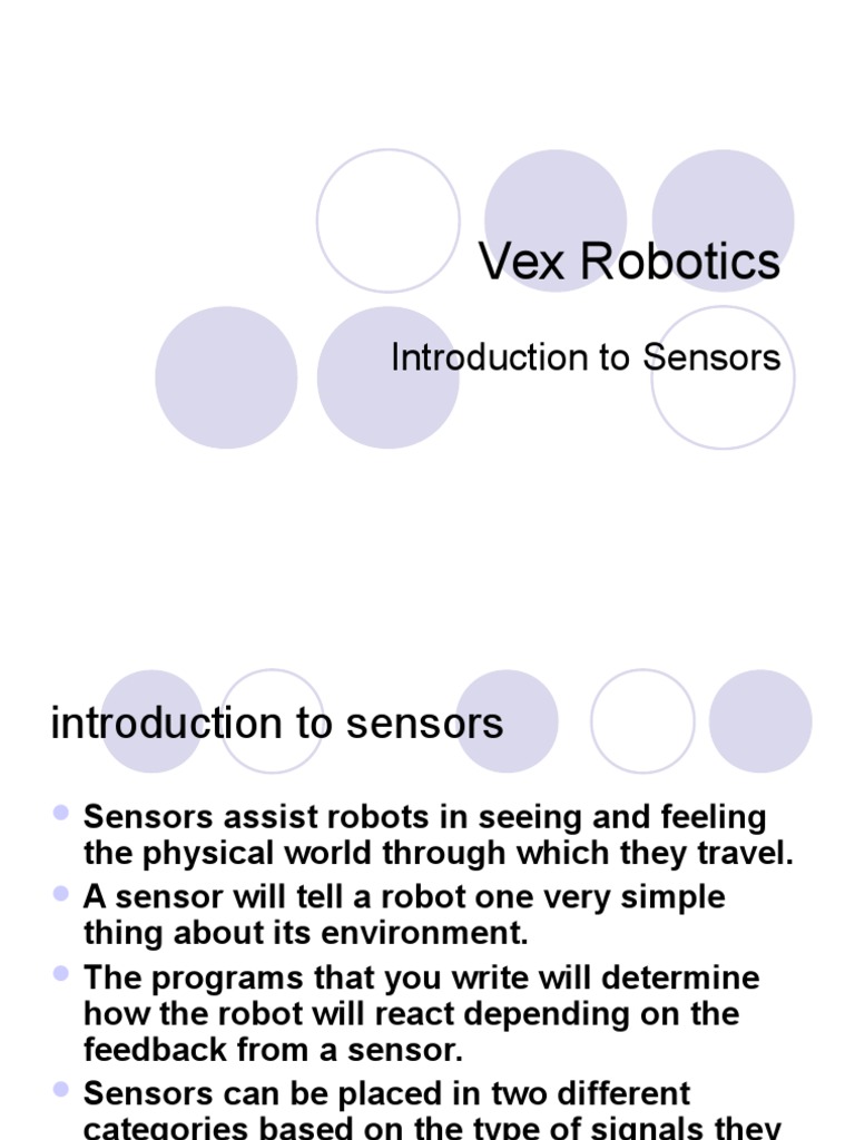 05 Vex Robotics Introduction To Sensors | PDF | Control Flow | Sensor
