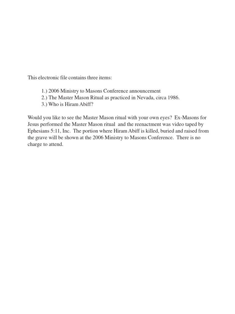 Master Mason Degree | PDF | Freemasonry | Masonic Lodge