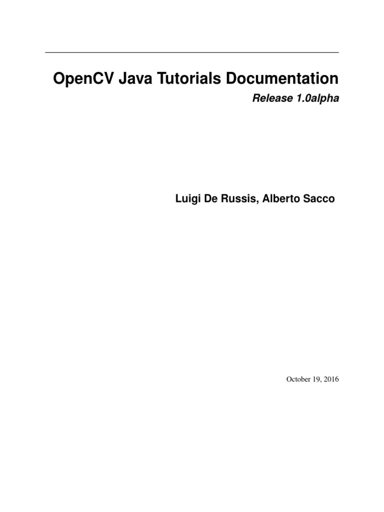 Opencv Java Tutorials Documentation: Release 1.0alpha | PDF | Discrete Fourier Transform ...
