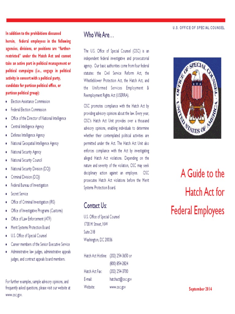 Hatch Act - A Guide for Federal Employees | Public Sphere | Government