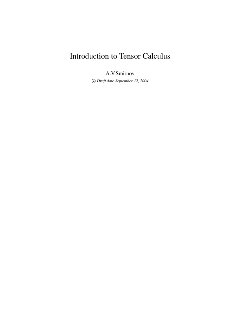 Tensors Calculus | PDF | Tensor | Divergence