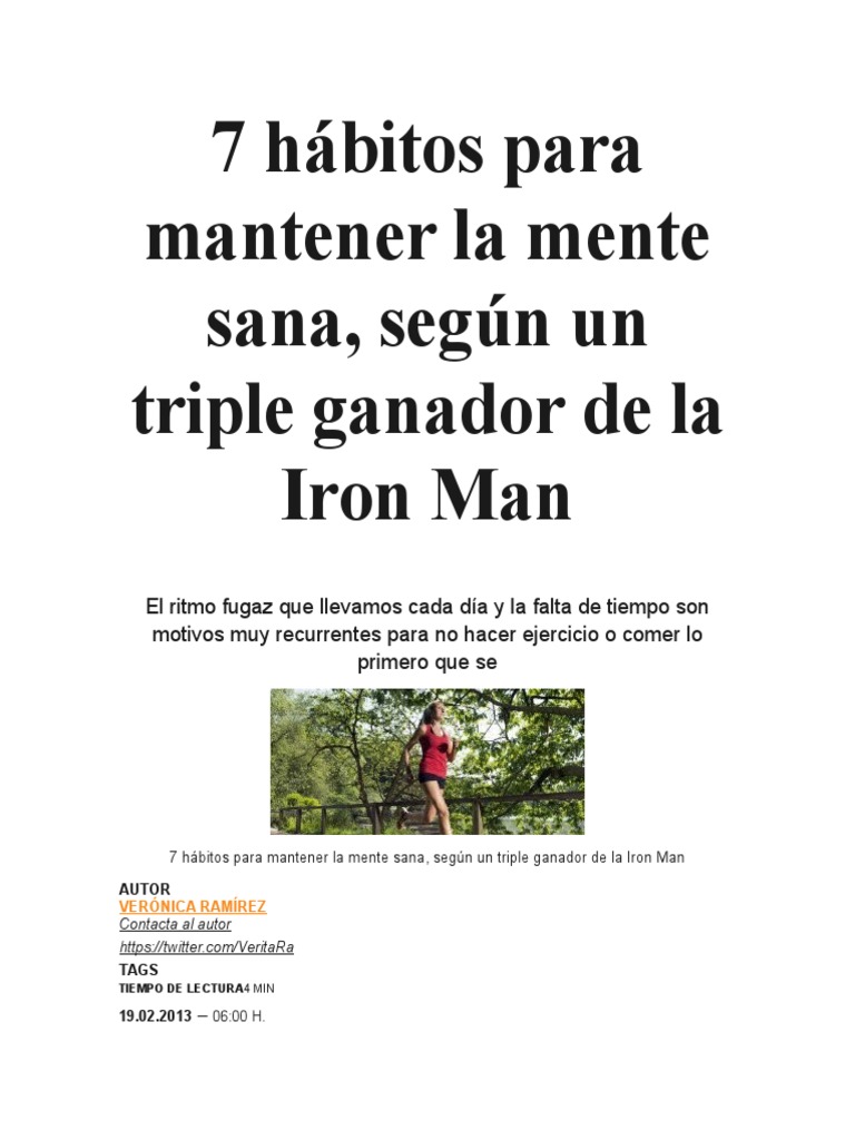 7 Hábitos Para Mantener La Mente Sana | PDF | Creatividad | Homo Sapiens