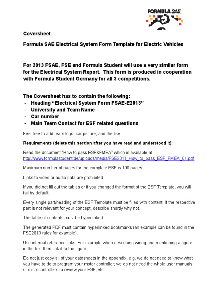 2013 FSAE Electrical Safety Form v2 | PDF | Fuse (Electrical ...