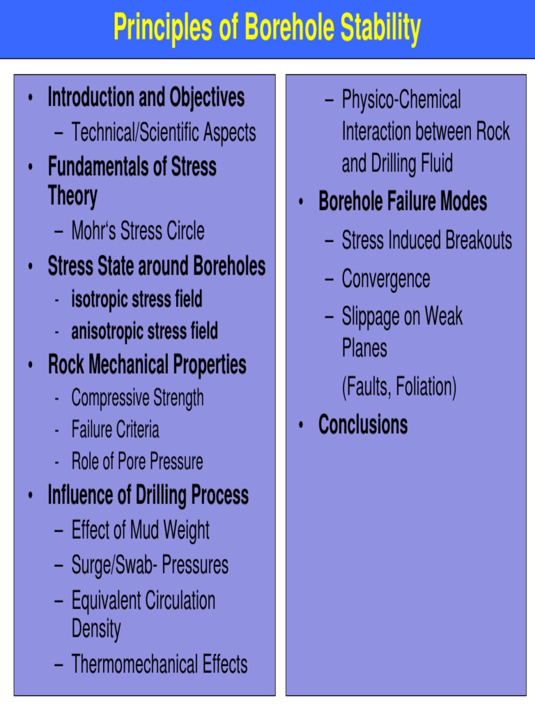 Principles of Borehole Stability | PDF | Stress (Mechanics) | Materials Science