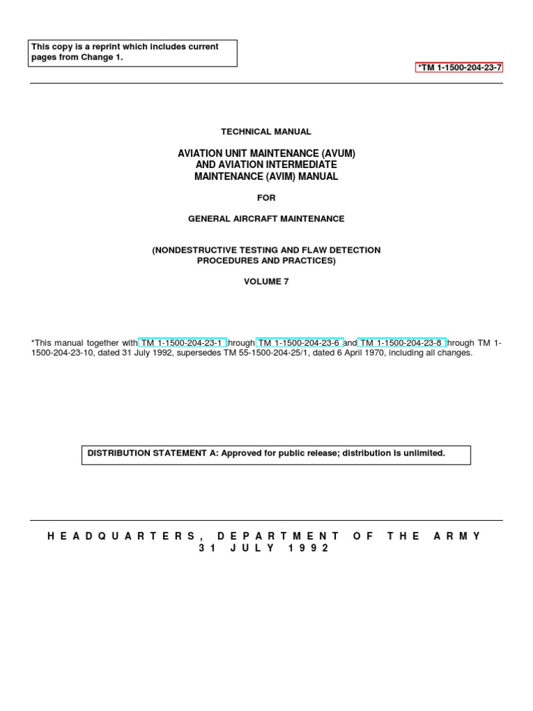 Aviation Unit Maintenance (Avum) and Aviation Intermediate Maintenance ...