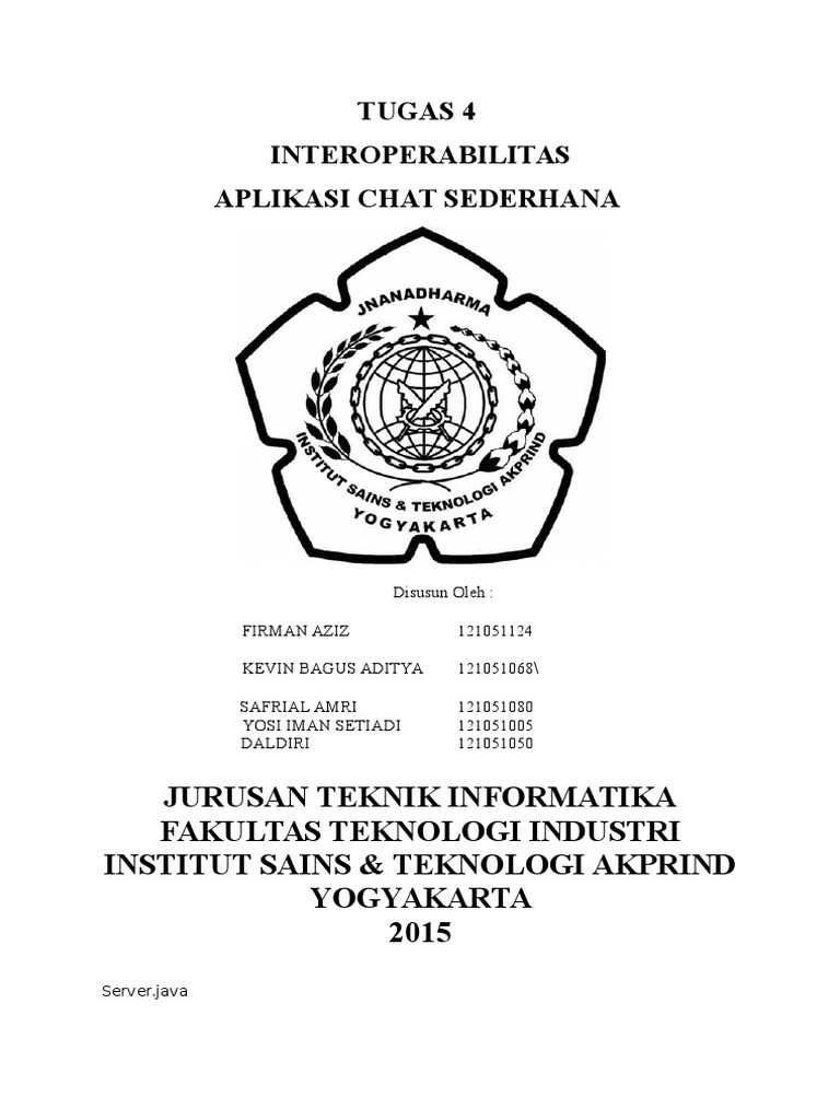 Tugas 4 Interoperabilitas Aplikasi Chat Sederhana | PDF | Internet Architecture | Computer ...