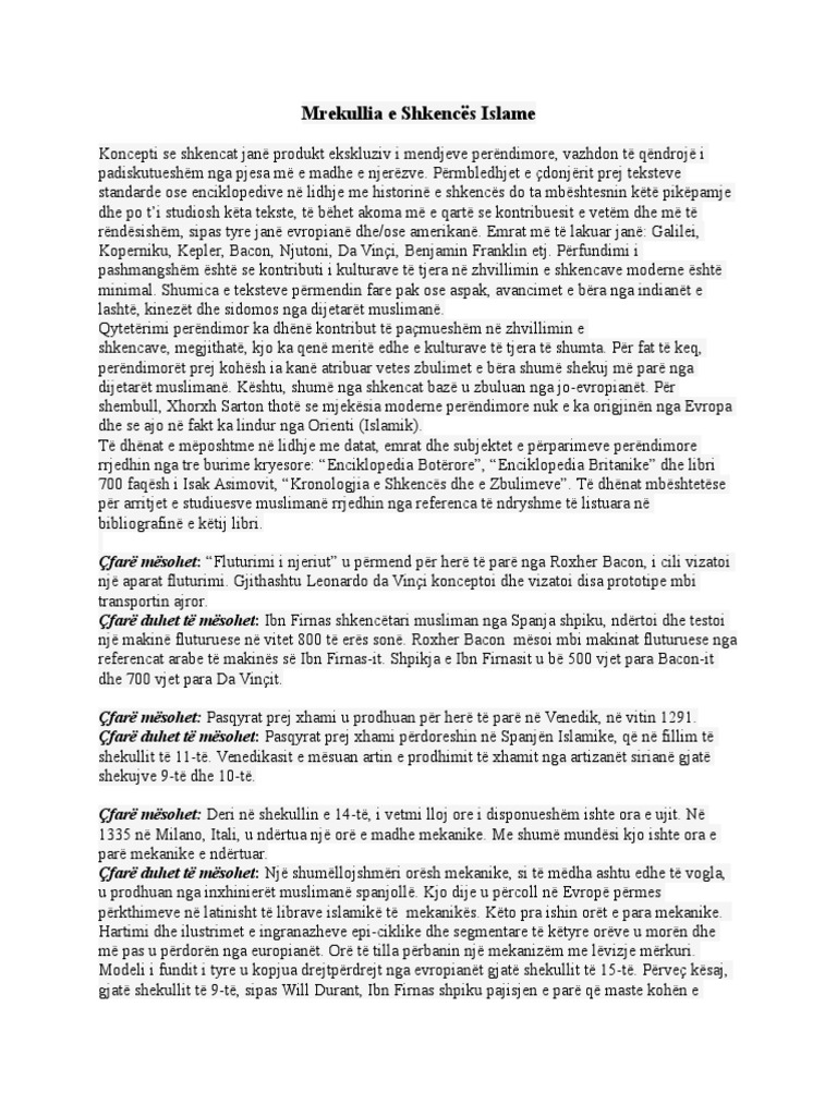 Mrekullia e Shkencës Islame | PDF