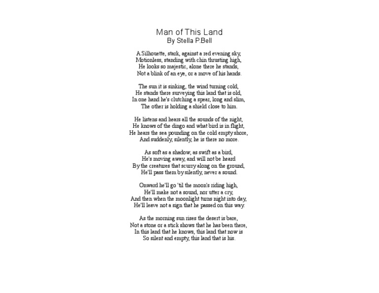Man of This Land Poem | PDF