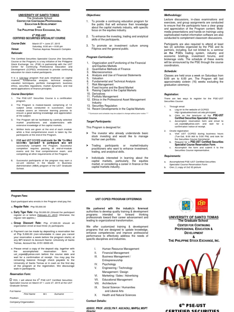 Brochure 6th Pse Ust CSSC March2015 Final | PDF | Investment Management ...