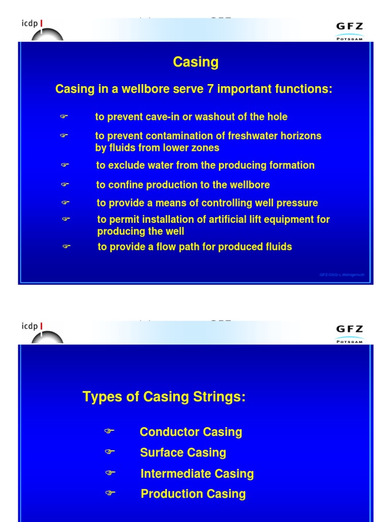 Casing: Casing in A Wellbore Serve 7 Important Functions | PDF | Casing (Borehole) | Continuum ...
