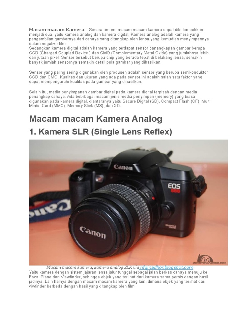 Macam Macam Kamera Digital Dan Analog | PDF
