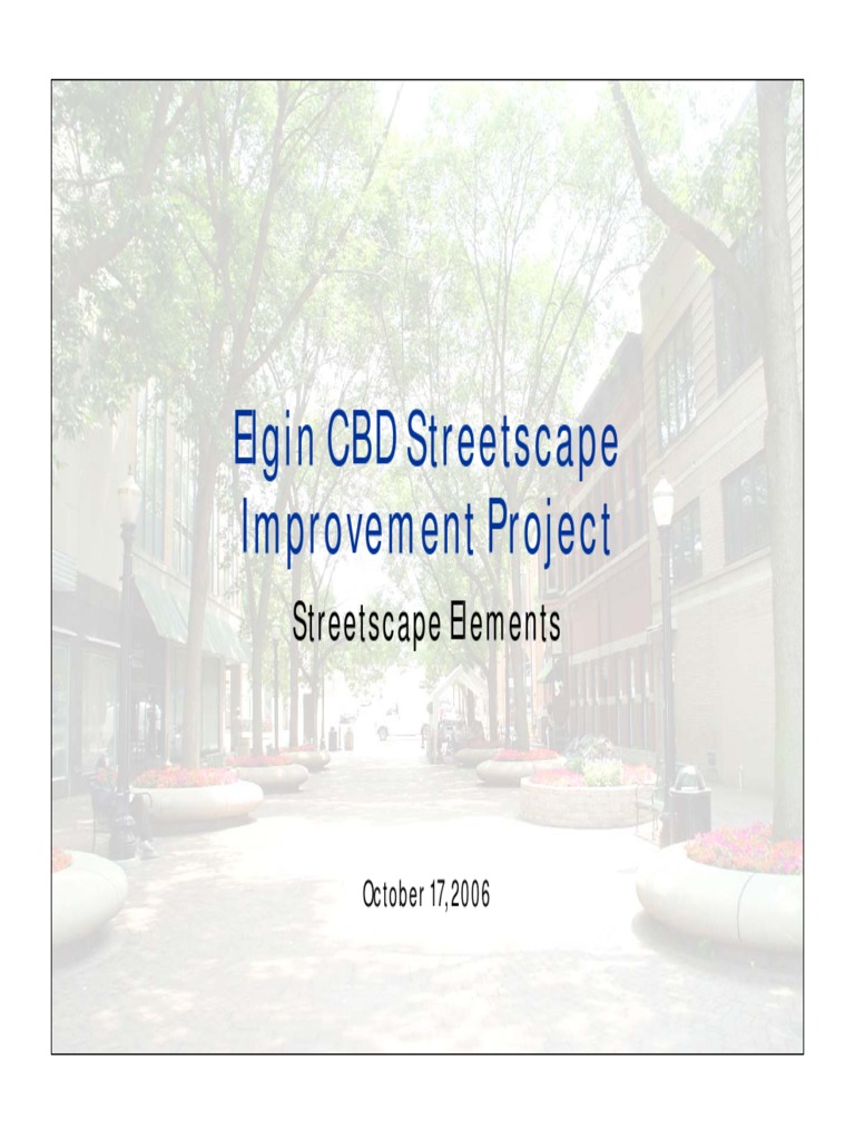 Elgin CBD Streetscape Project Overview | PDF | Road Infrastructure ...