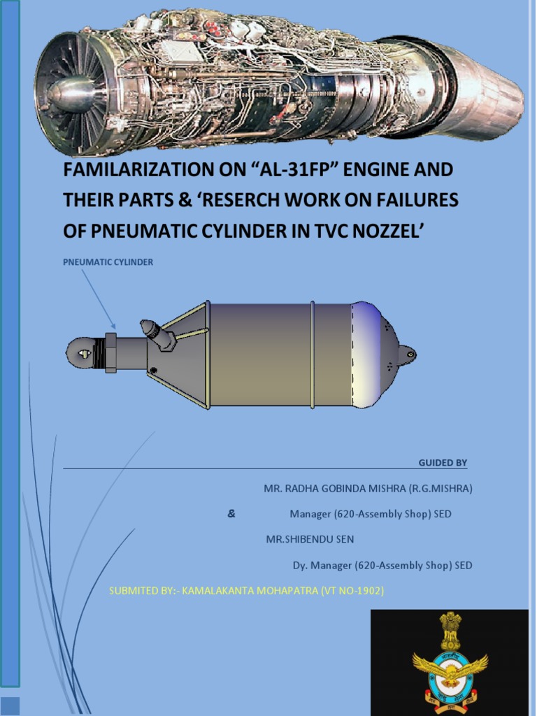 AL31-FP Engine & Pneumatic Cylinder Project HAL PDF | PDF | Jet Engine | Turbine