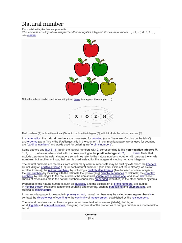 Natural Number: Integer | PDF | Natural Number | Numbers