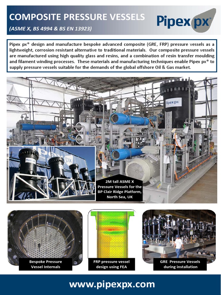 Composite Pressure Vessels: (ASME X, BS 4994 & BS EN 13923) | PDF