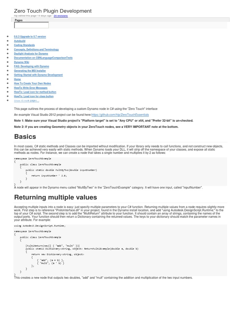 C# Dynamo Plugin Guide | PDF | C Sharp (Programming Language) | C ...