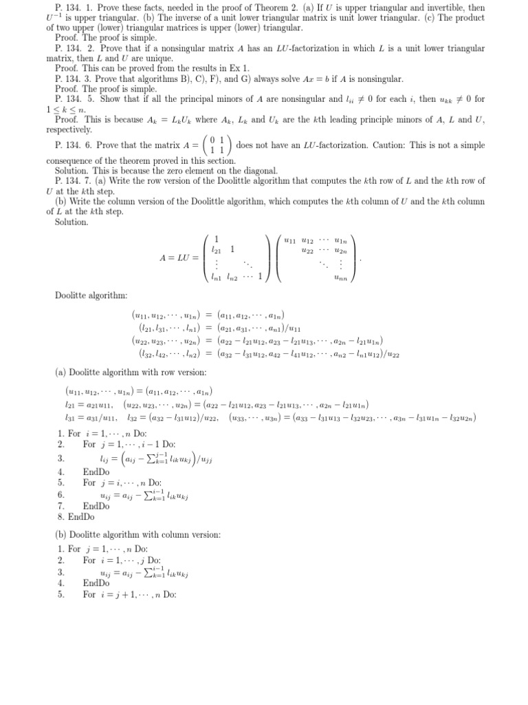 Numerical Analysis Solution Pdf Eigenvalues And Eigenvectors Algorithms